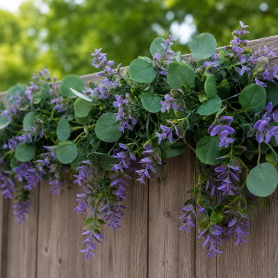 1.8M Purple Eucalyptus Garland Garden Trailing Flower Vine Outdoor