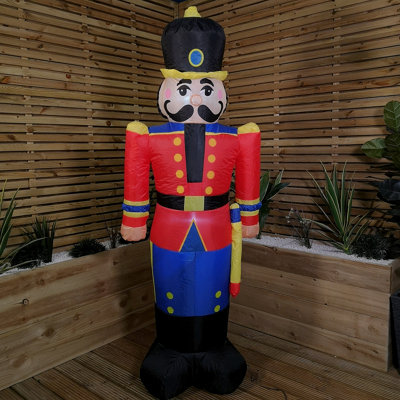 1.8m Self inflating Light up LED Mega Christmas Nutcracker Decoration