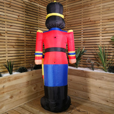 1.8m Self inflating Light up LED Mega Christmas Nutcracker Decoration