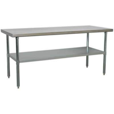 1.8m Stainless Steel Workbench with Adjustable Shelf for Kitchen and ...