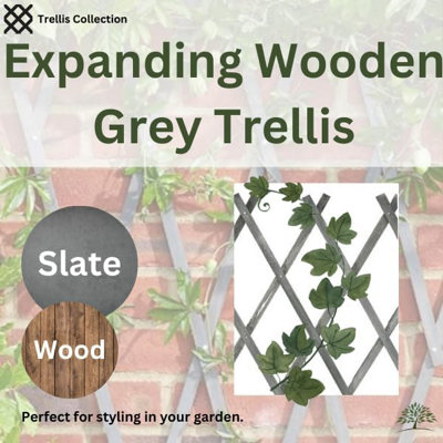 1.8m x 0.3m Heavy Duty Plant Support Wooden Expanding Trellis for ...
