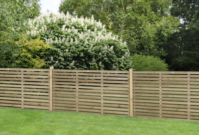 1.8m x 0.9m Pressure Treated Contemporary Slatted Fence Panel - Pack of 4