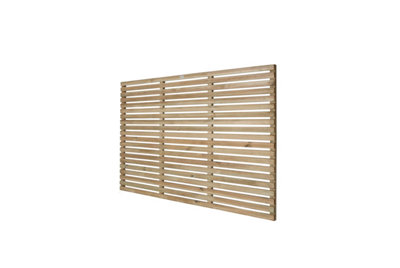 1.8m x 1.2m Pressure Treated Contemporary Slatted Fence Panel - Pack of 5