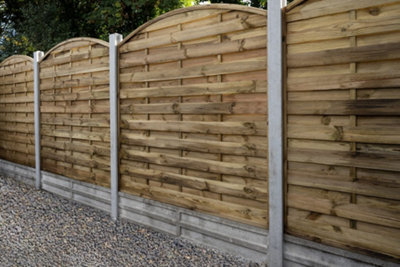 1.8M X 1.8M PRESSURE TREATED DECORATIVE DOME TOP FENCE PANEL - PACK OF 3