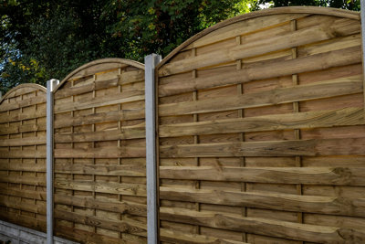 1.8M X 1.8M PRESSURE TREATED DECORATIVE DOME TOP FENCE PANEL - PACK OF 3