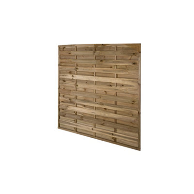1.8m x 1.8m Pressure Treated Decorative Flat Top Fence Panel - Pack of 3