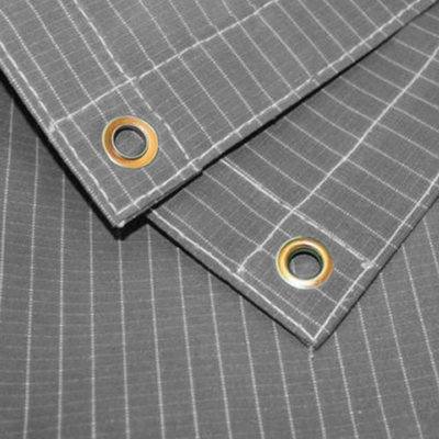 1.8M X 3.0M GREY RIP-STOP CANVAS TARPAULIN WITH EYELETS | DIY at B&Q