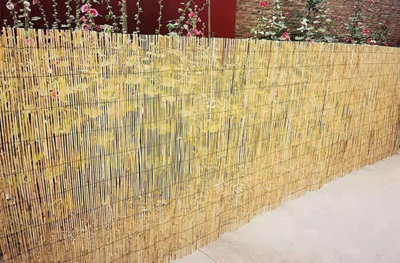 1.8m x 5m Split Natural Peeled Reed Screening Fencing Panel Bamboo ...