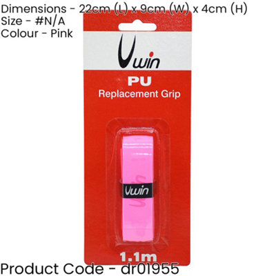 1.8mm x 1.1m PINK PU Comfort Grip - Tennis Badminton Squash Racket ...