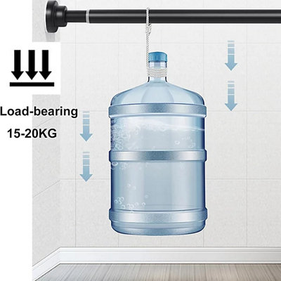 1.9m adjustable telescopic pole no drill extendable rod for curtains ...