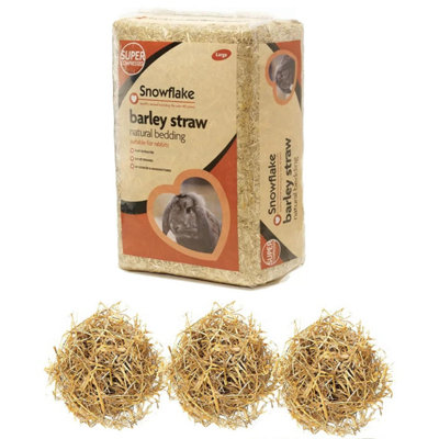 1 Bag 1.6kg Super Compressed Natural Soft Flake Barley Straw For Animal ...