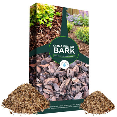 1 Bag (60 Litre) Ornamental Bark Decorative & Landscape Garden Wood ...