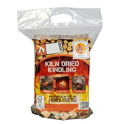 1 Bag x 2-3kg Dried Kindling Firewood Logs Net Easy To Light Ready To Burn