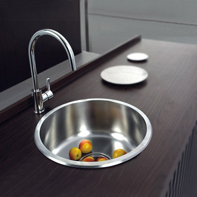 1 Bowl Round Modern Catering Inset Stainless Steel Kitchen Sink with ...
