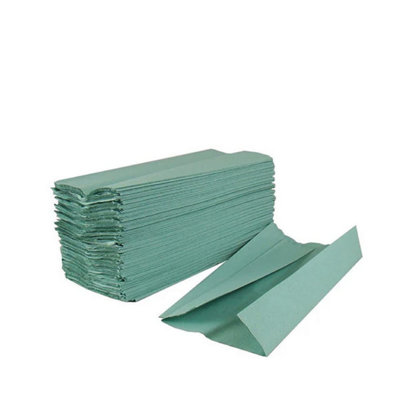 1 Box (2520 sheets) 1 ply Hand Paper Towels Green C Fold Large Tissues ...