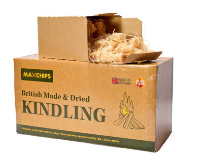1 Box of Maxchips Kindling Wood, Kiln Dried and 1 Box of Firelighters (delivery Included)