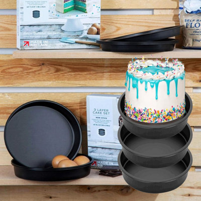 1 Box Set (3 Trays) 3 Layer Rainbow Cake Set for Moist, Fluffy Cake
