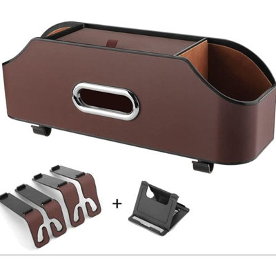 1 brown, new style rear car headrest storage rack with multi functional ...