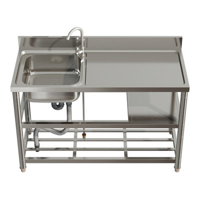 1 Compartment Commercial Floorstanding Stainless Steel Kitchen Sink ...