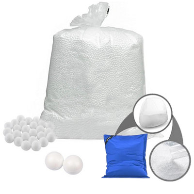 1 Cubic Ft Extra Top Up Booster Refill White Polystyrene Bead Filling Balls