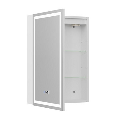 1 Door Wall Mounted Bathroom Mirror Cabinet with LED and Shaver Socket