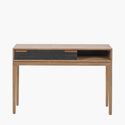 1 Drawer Black and Natural Acacia Wood Console Table