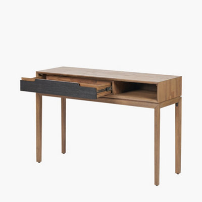 1 Drawer Black and Natural Acacia Wood Console Table