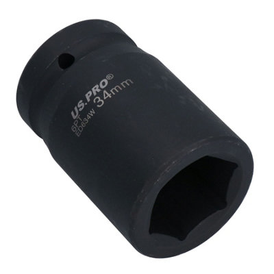1" Drive 34mm Deep MM Impact Impacted Socket 6 Sided Single Hex