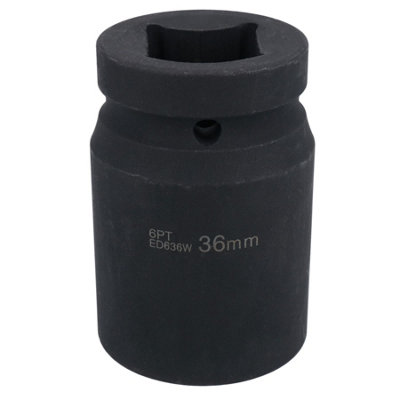 1" Drive 36mm Deep MM Impact Impacted Socket 6 Sided Single Hex