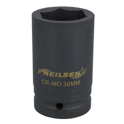 1" Drive 36mm Double Deep Impact Impacted Socket 6 Sided Single Hex HGV