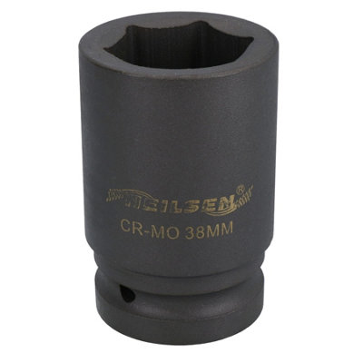 1" Drive 38mm Double Deep Impact Impacted Socket 6 Sided Single Hex HGV ...