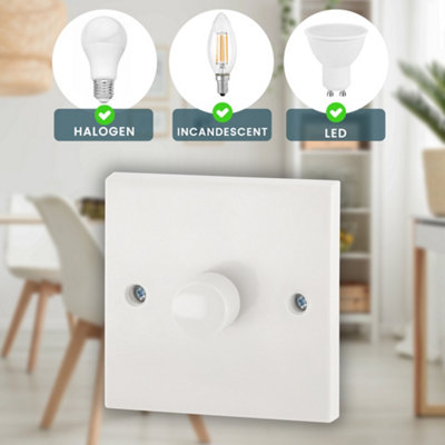 1 Gang 1 Way Dimmer Switch 400W - White