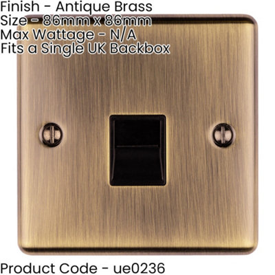 1 Gang BT Extension Telephone Wall Socket ANTIQUE BRASS Secondary Outlet