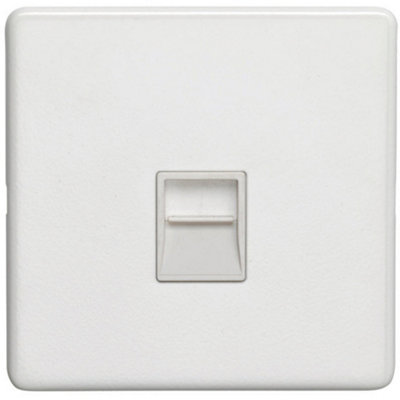 1 Gang Single BT Telephone Master Socket SCREWLESS MATT WHITE Wall Face ...