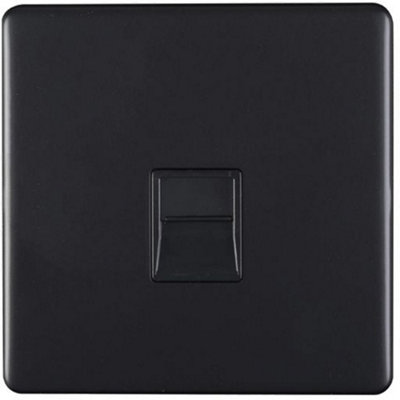 1 Gang Single BT Telephone Master Socket SCREWLESS SATIN STEEL Wall ...