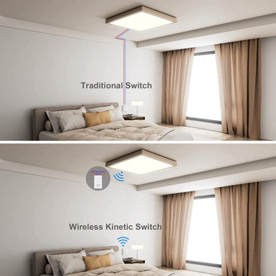 1 Gang Wireless Kinetic Switch + Non Dimmable & Wi-Fi 5A RF Receiver in ...