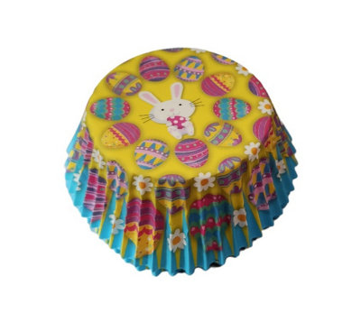 1 Pack of Easter Cupcake Cases & Picks 24 Piece Easter Egg Cake Cases ...