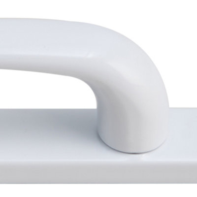 1 Pair White Aluminium Door Handles Without Lock Cylinder, Sleek Design