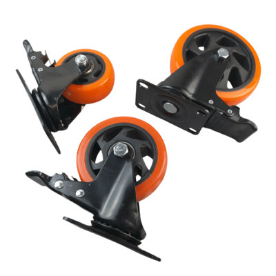 1 pc Swivel Castor Wheel with Brake Fixed Swivel 4"