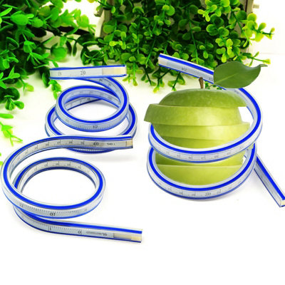1 Piece Flexible Plastic Curve Ruler-60cm Drafting and Drawing Tool for ...