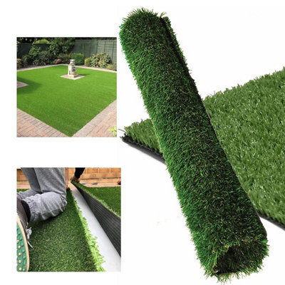 1 Roll Of Realistic Natural Looking Artificial Grass Astro Turf Medium ...