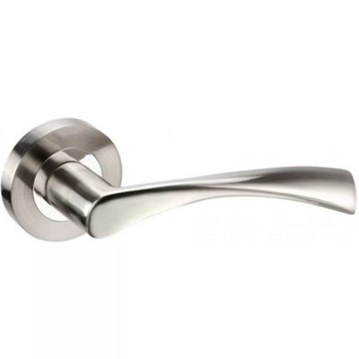 1 Set Astrid Design Door Handles on Round Rose Duo Chrome Finish 2.5 ...