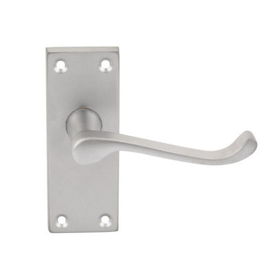 1 Set Victorian Design Scroll Door Handle Pack Satin Chrome Finish ...