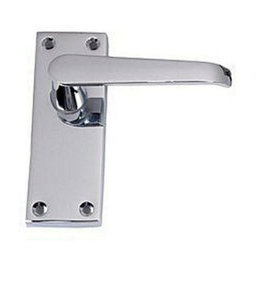 1 Set Victorian Straight Polished Chrome Lever Latch Door Handles Sets ...