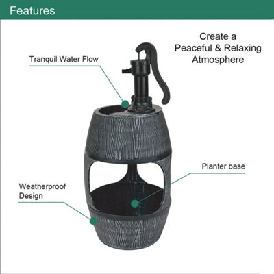1-Tier Barrel Cascading Water Feature