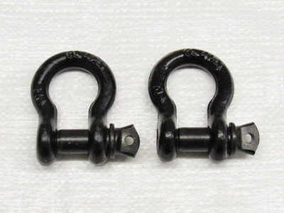 1 Ton Black Bow Shackles With Screw Pins x2 (1000KG Towing Theatre 4x4 ...