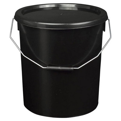 1 x 10 Litre Hard Wearing Strong Black Plastic Buckets With Tamper ...