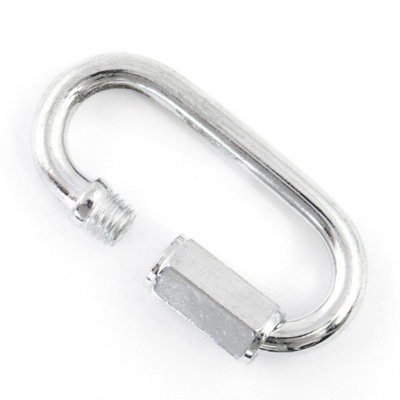 1 x 10 mm Oval Locking Carabiner Quick Link Chain Connector Keychain Buckle