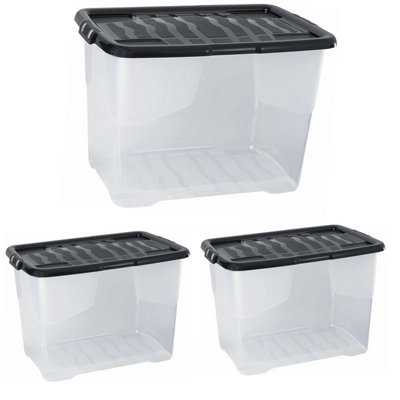 1 x 100 Litres Clear Transparent Base Curve Storage Container With ...