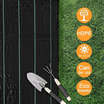 1 x 10M Premium Garden Weed Barrier Fabric Landscape Fabric, Durable ...